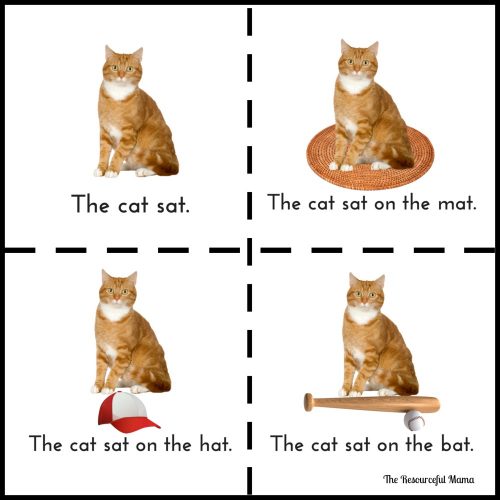 the cat sat rhyming cards - The Resourceful Mama