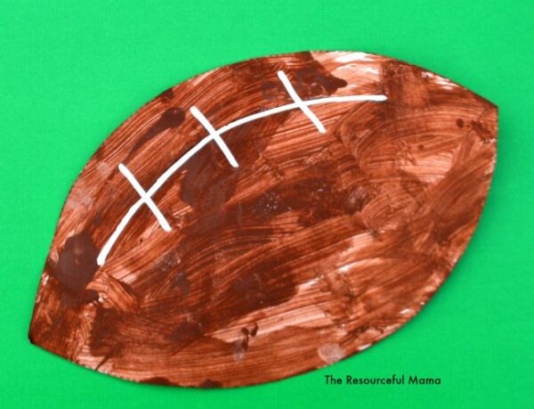 Sponge Painted Football - The Resourceful Mama