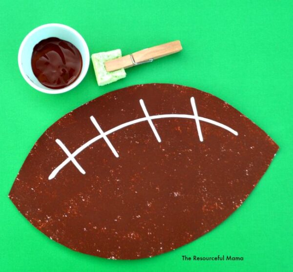 Sponge Painted Football - The Resourceful Mama