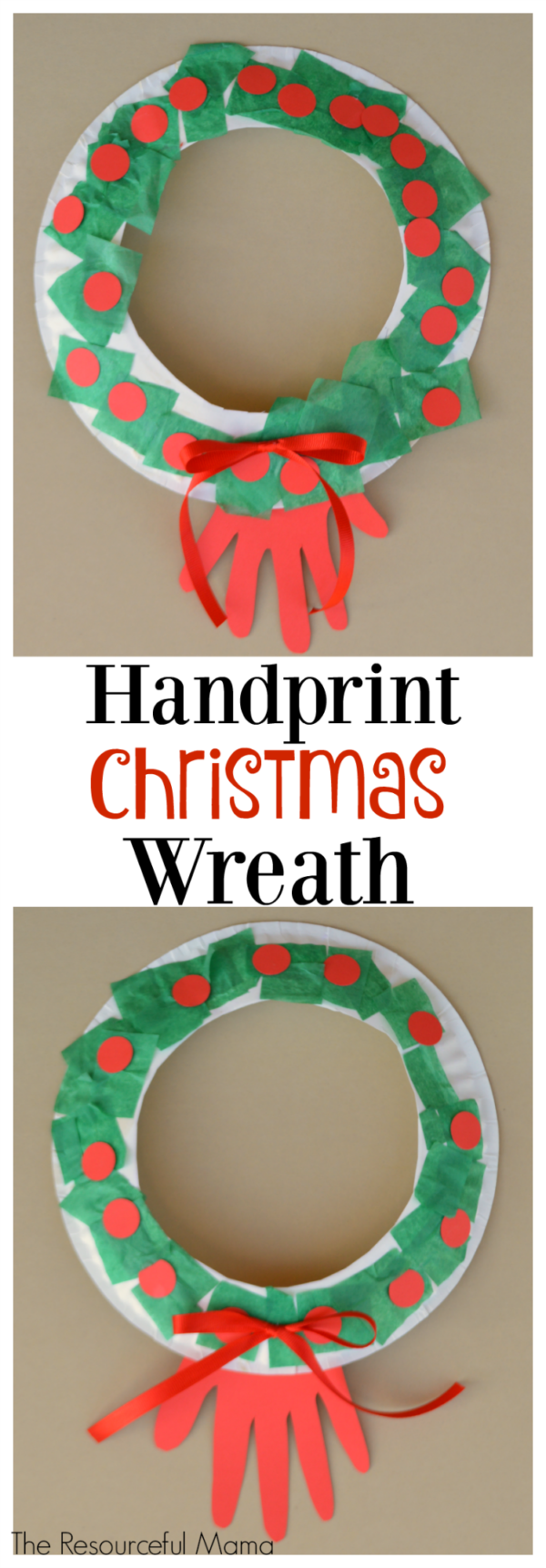 Paper Plate Christmas Wreath Kid Craft - The Resourceful Mama