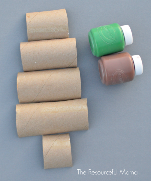 Toilet Paper Roll Christmas Tree Craft - The Resourceful Mama