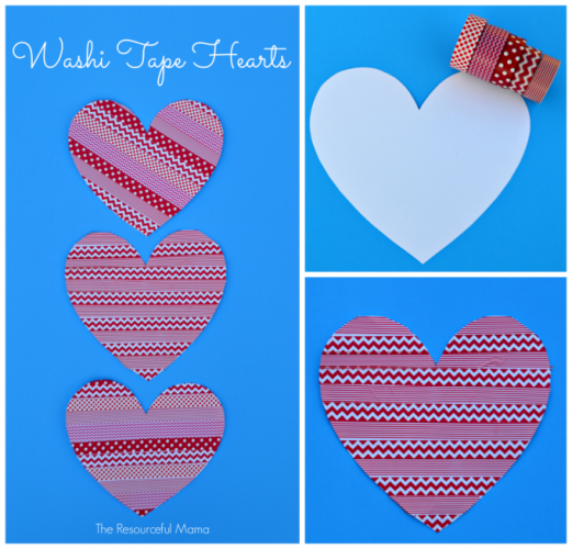 Washi Tape Hearts {Valentines Day Craft} - The Resourceful Mama