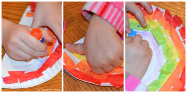 Paper Plate Rainbow Craft - The Resourceful Mama