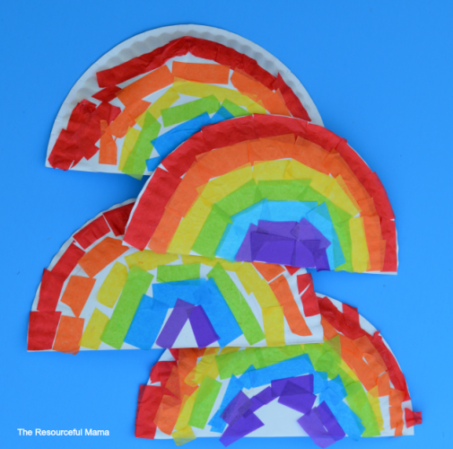 Paper Plate Rainbow Craft - The Resourceful Mama