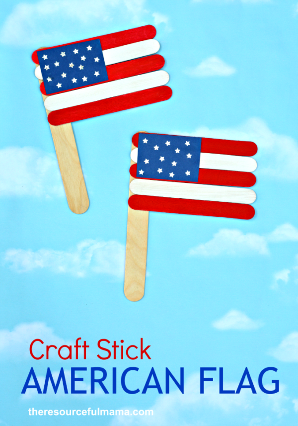 Patriotic Craft Stick American Flag Craft - The Resourceful Mama
