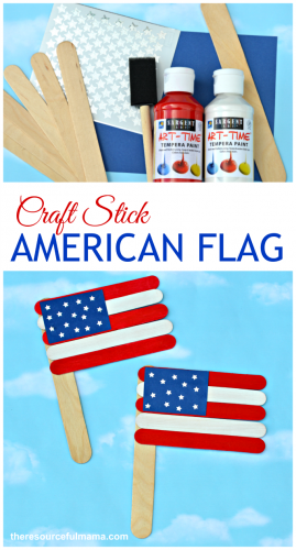 craft stick american flag collage - The Resourceful Mama