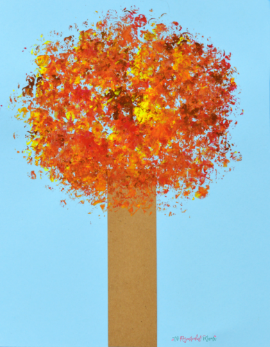 Bubble Wrap Painted Fall Tree Kid Craft - The Resourceful Mama