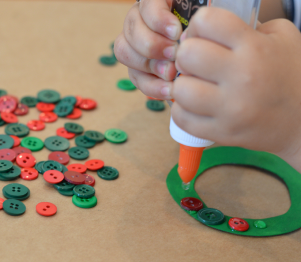 Homemade Christmas Wreath Button Ornament