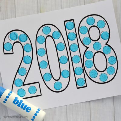 Dot Painting New Year's Activity for Kids
