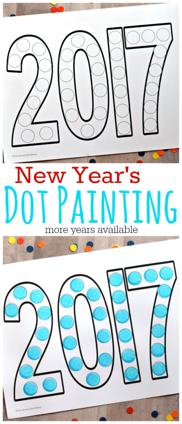 Dot Painting New Year's Activity for Kids