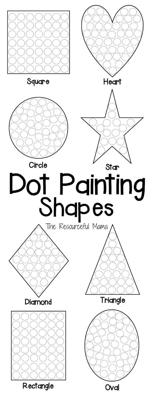 Shapes Dot Painting {Free Printable} - The Resourceful Mama