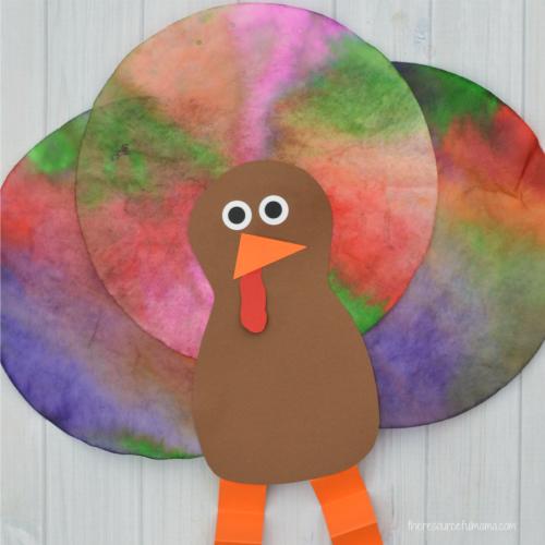 Coffee Filter Turkey Craft - The Resourceful Mama