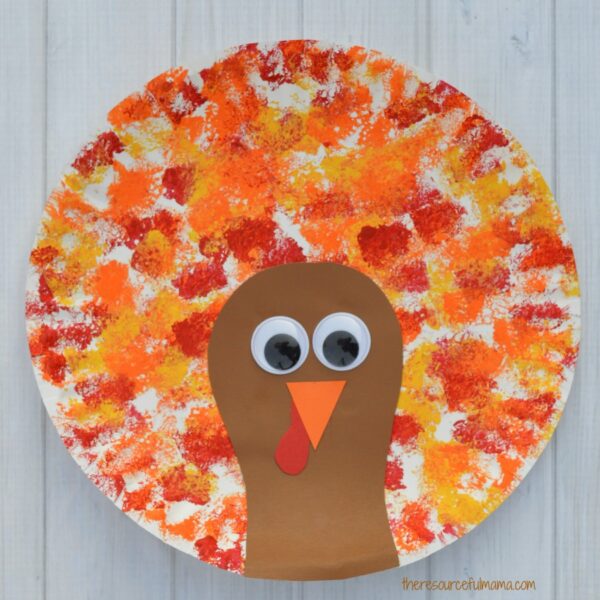 Sponged Painted Thanksgiving Turkey Craft The Resourceful Mama