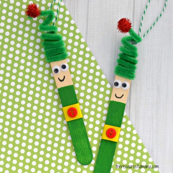 Craft Stick Elf Ornament - The Resourceful Mama