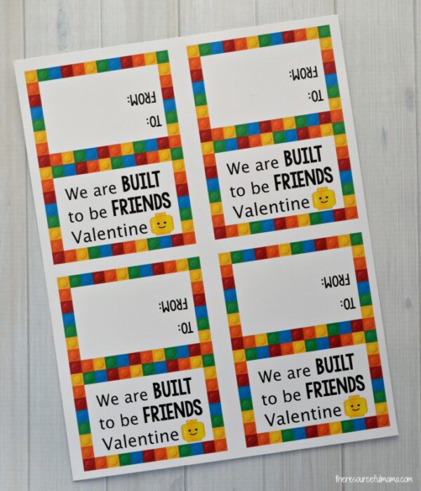 Lego Valentine Cards - The Resourceful Mama