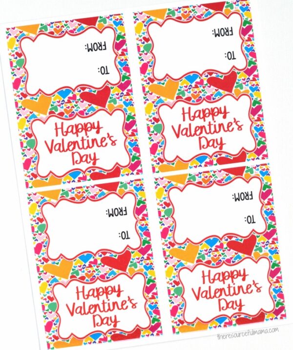 Valentine's Day Treat Bag Toppers - The Resourceful Mama