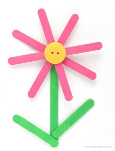 Popsicle Sticks Flower Craft for Kids - The Resourceful Mama