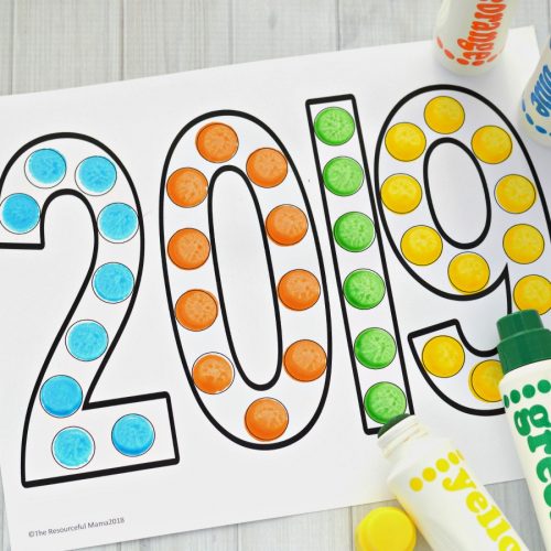 Dot Painting New Year's Activity for Kids