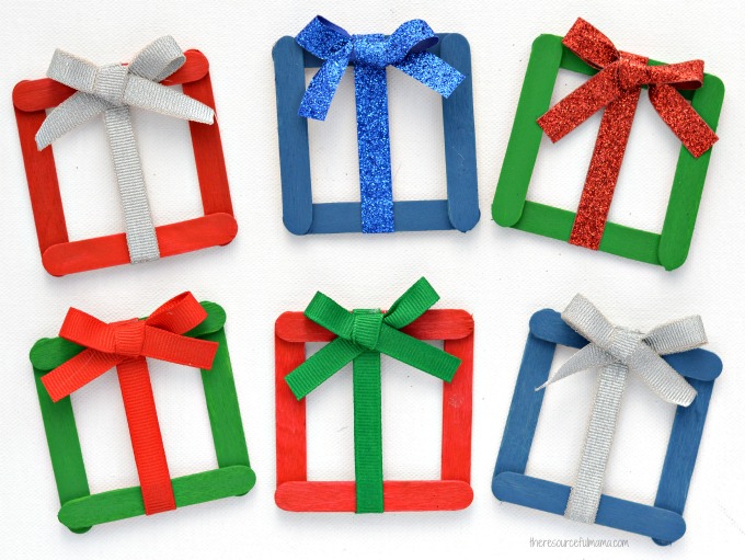 Mini Craft Sticks Christmas Gift Ornament - The Resourceful Mama