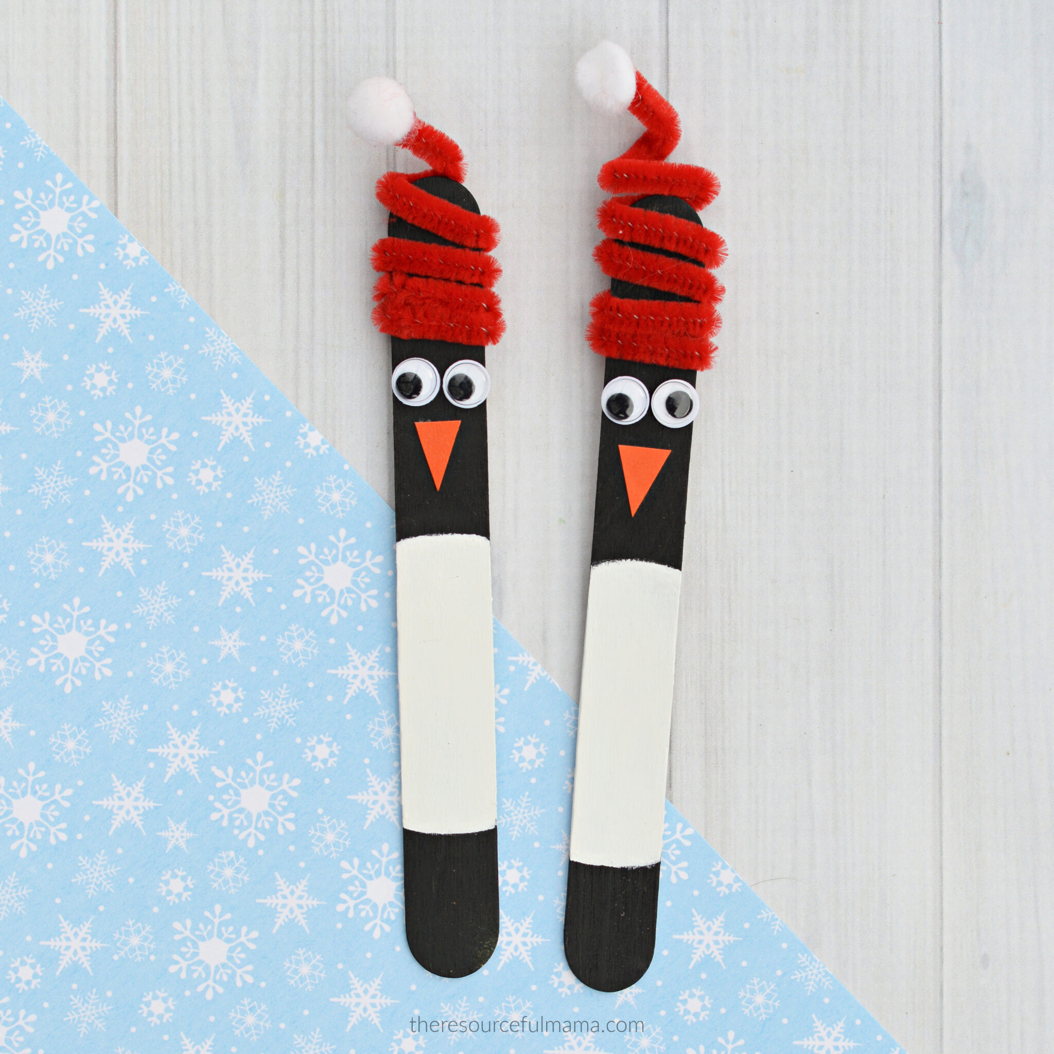 Craft Stick Penguin Ornament - The Resourceful Mama