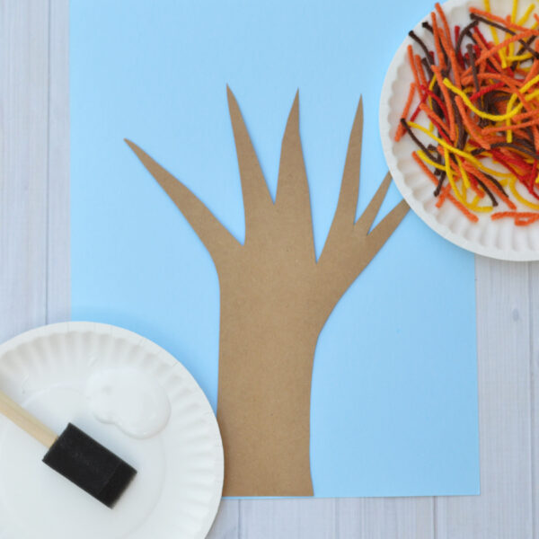 Yarn Fall Tree Kid Craft - The Resourceful Mama