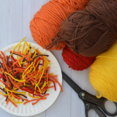 Yarn Fall Tree Kid Craft - The Resourceful Mama