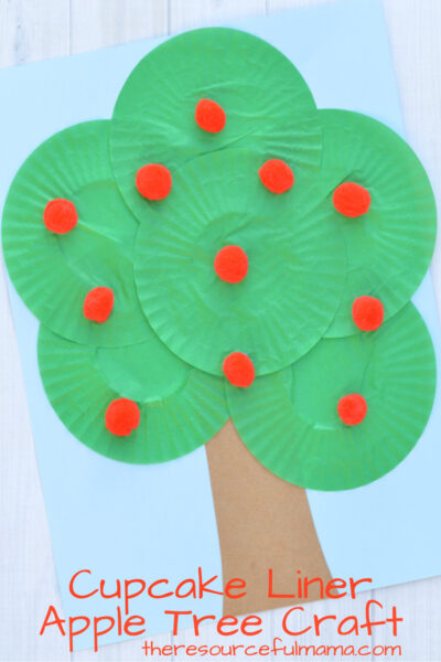 Cupcake Liner Apple Tree Craft - The Resourceful Mama
